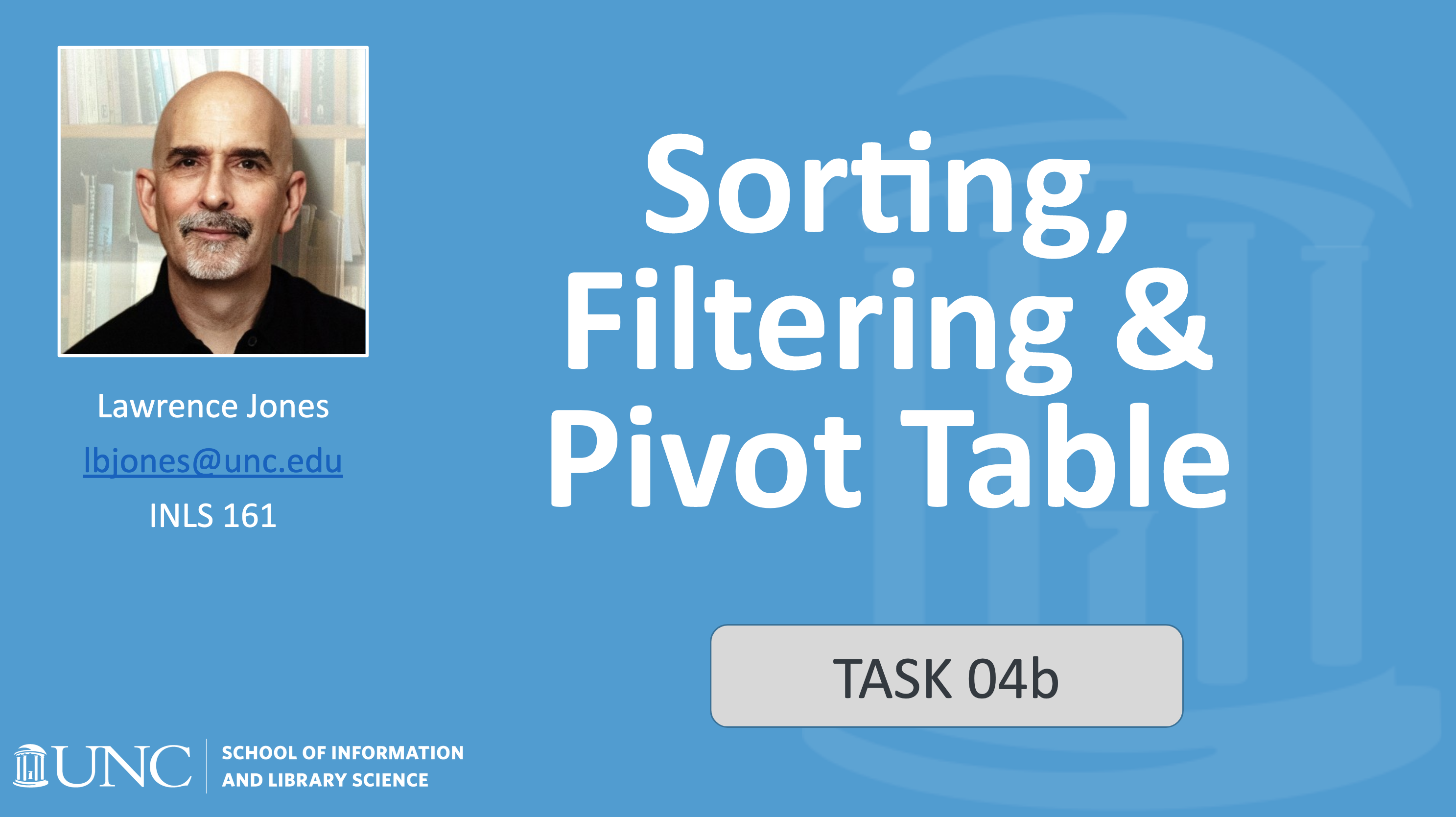 Sorting & Filtering & Pivot | INLS 161-606 Fall 2024