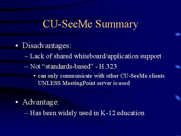 CU-SeeMe Summary