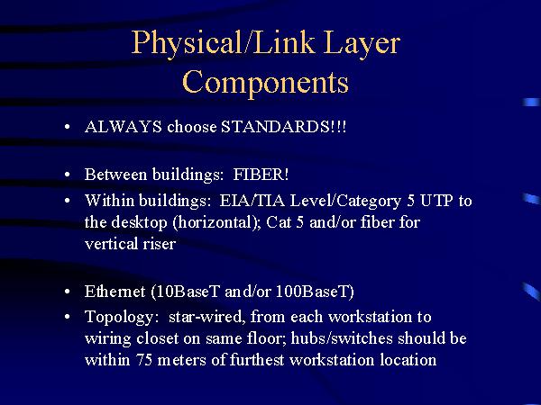 Physical/Link Layer Components